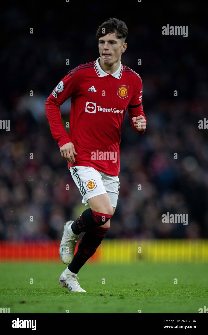 MANCHESTER, ENGLAND - FEBRUARY 04: Alejandro Garnacho of Manchester ...