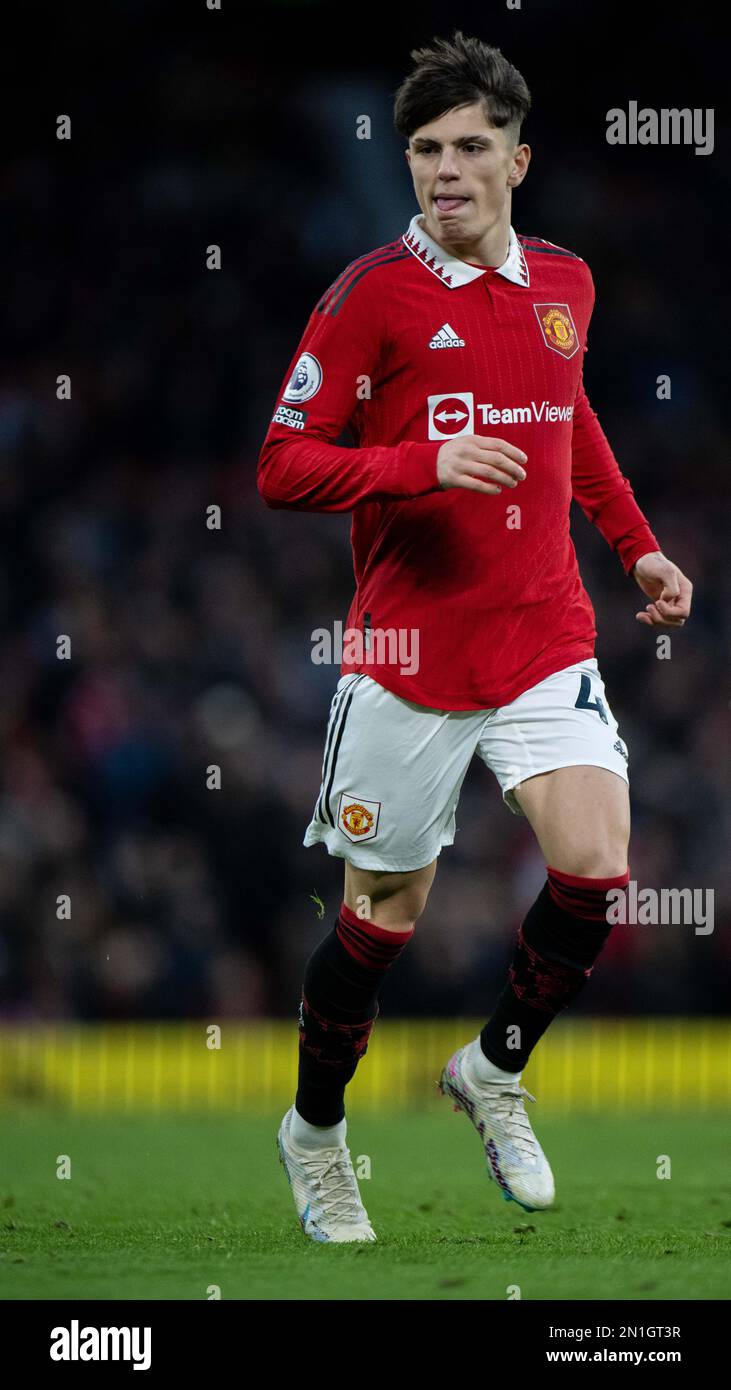 MANCHESTER, ENGLAND - FEBRUARY 04: Alejandro Garnacho of Manchester ...