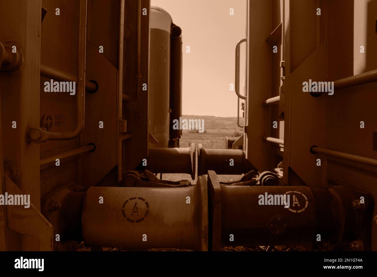 Railway cars connection hi-res stock photography and images - Alamy