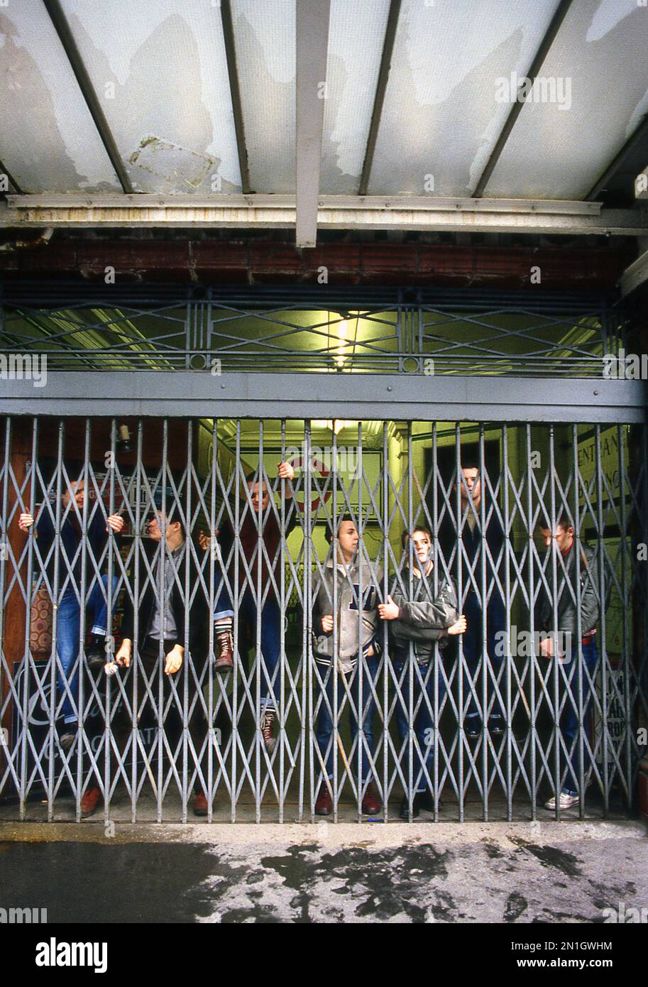 British Ska group Madness making a video with Dave Robinson in London ...