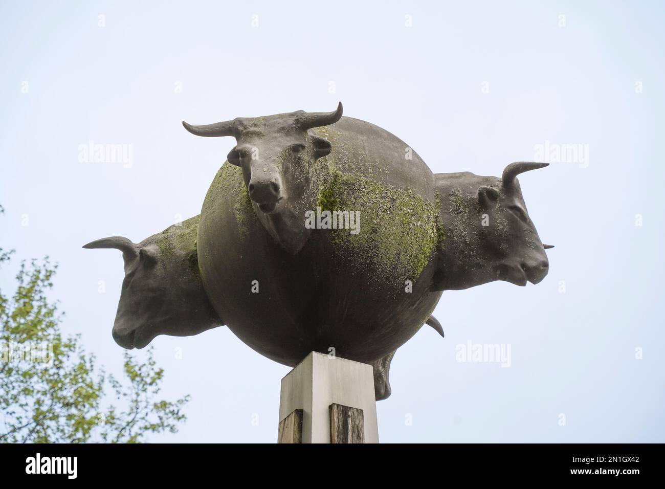 The world of bulls (Homage to bulls) in front of the bullring in ...