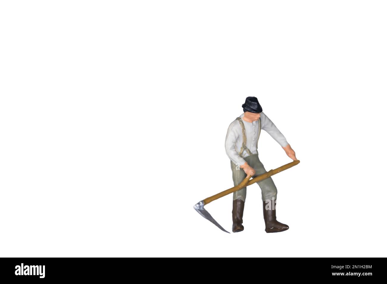 Farmer with a scythe isolated on white background, front view Stock ...