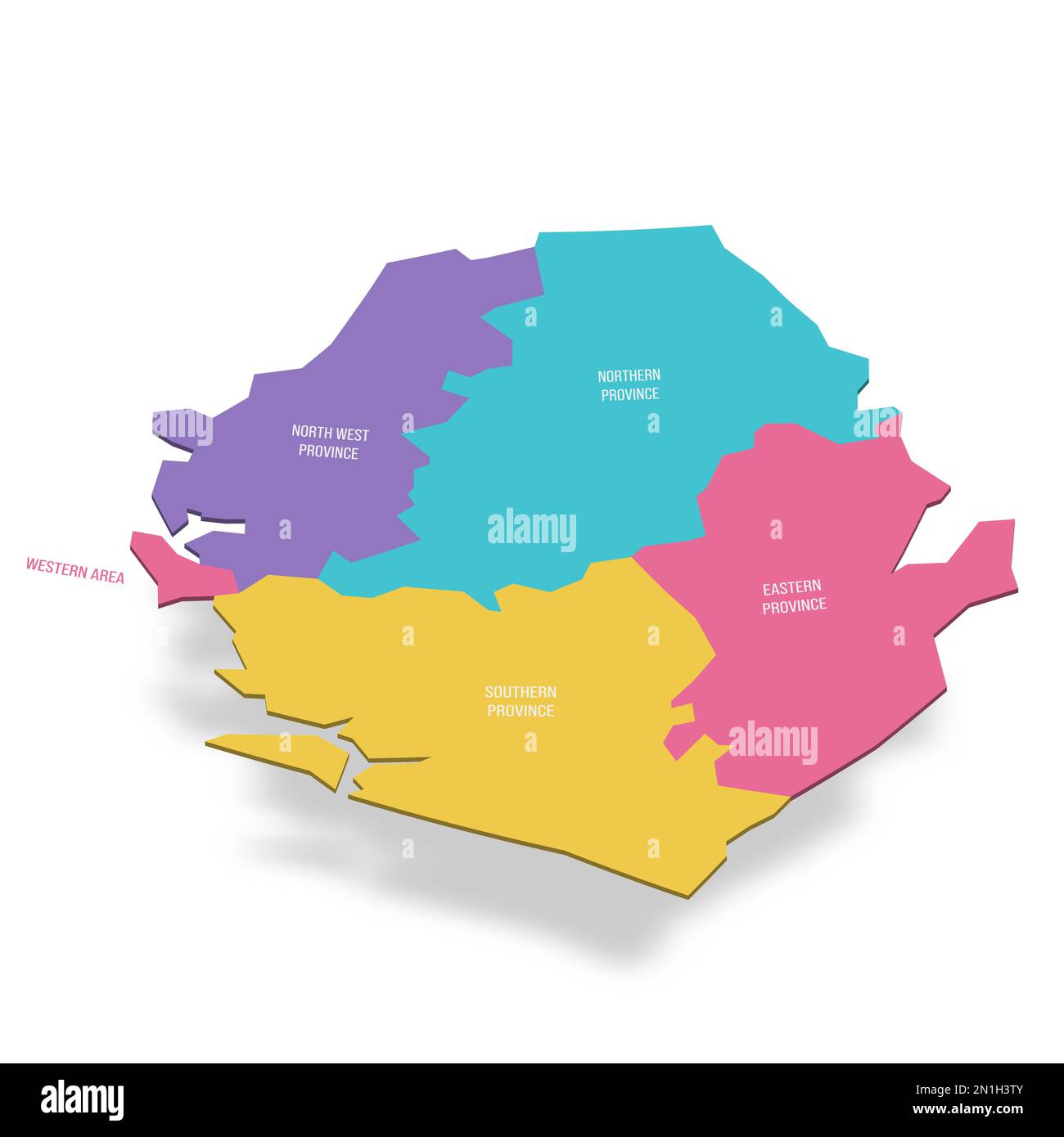 Sierra Leone political map of administrative divisions - provinces and ...