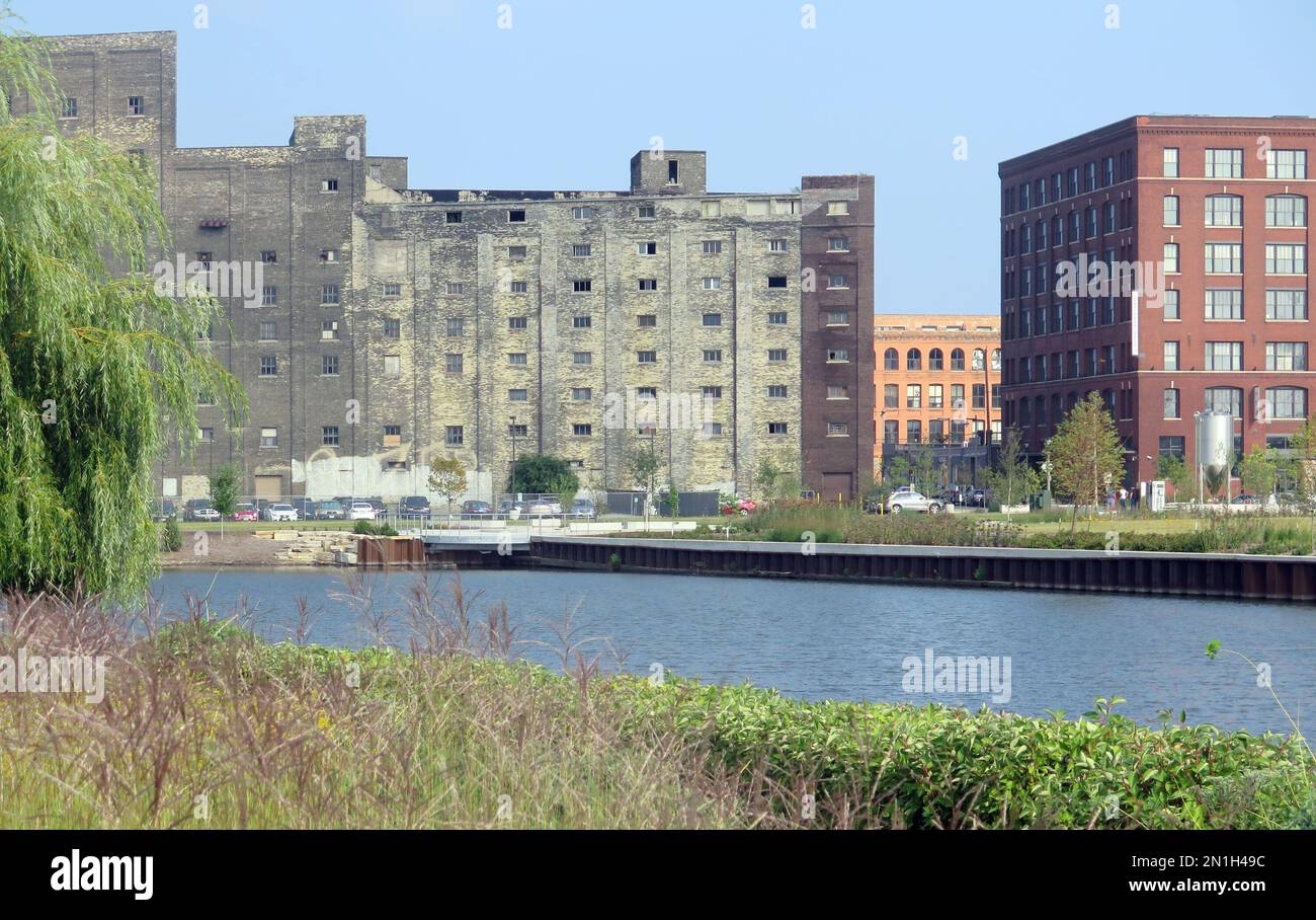 This Sept. 3, 2015 photo shows a building build with half-cleaned Cream ...