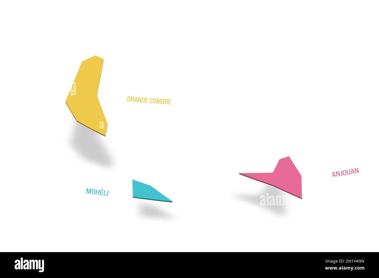 Comoros political map of administrative divisions - autonomous islands ...