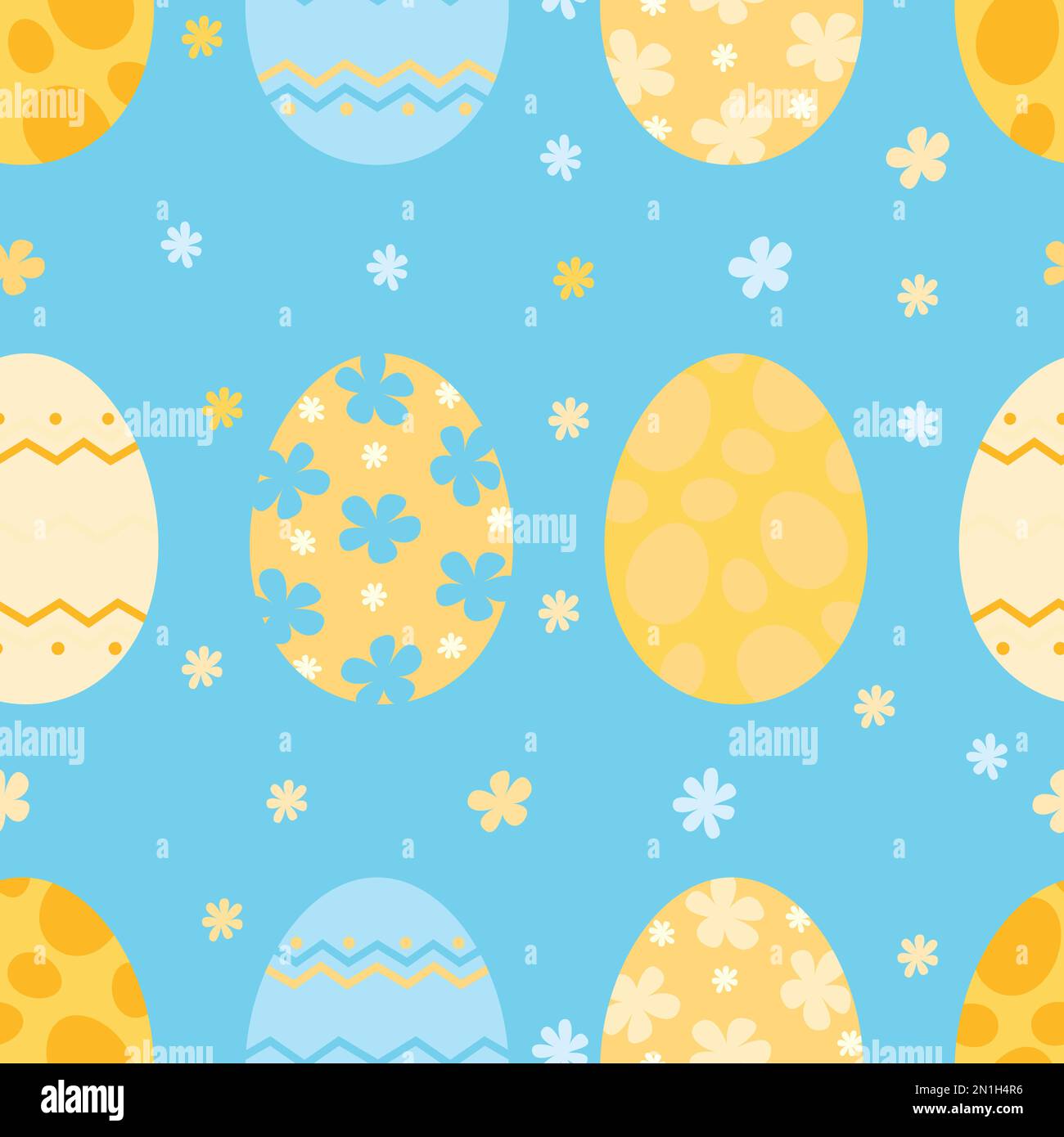 Easter Eggs repeat pattern design. Hand-drawn background. Holidays ...