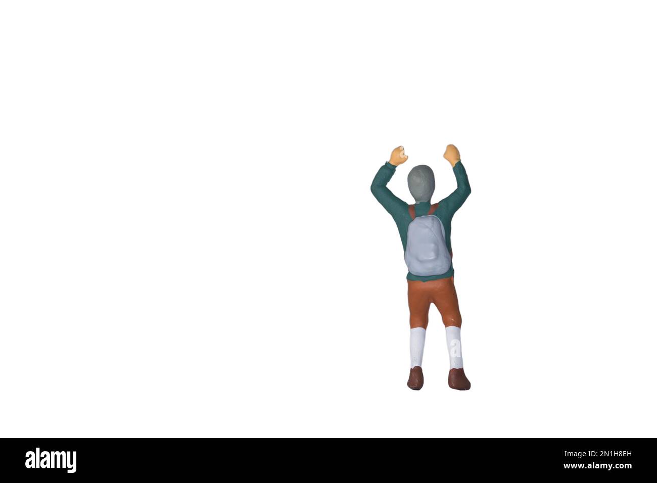 Mountaineer, climber in action position, silhouette of mountaineer ...