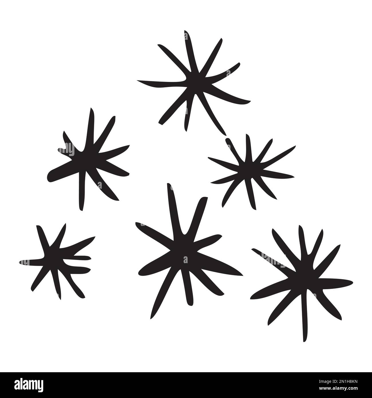 Simple starry sky motif vector set. Collection of nighttime icons for ...