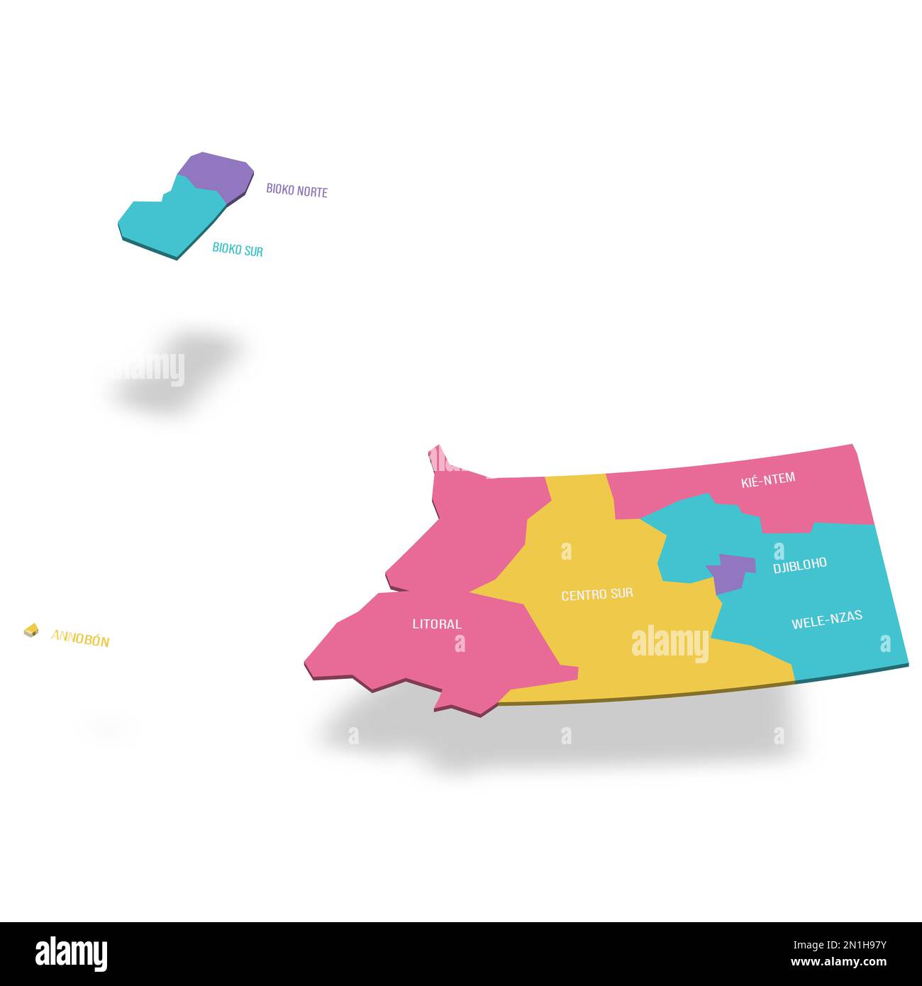 Equatorial Guinea political map of administrative divisions - provinces ...
