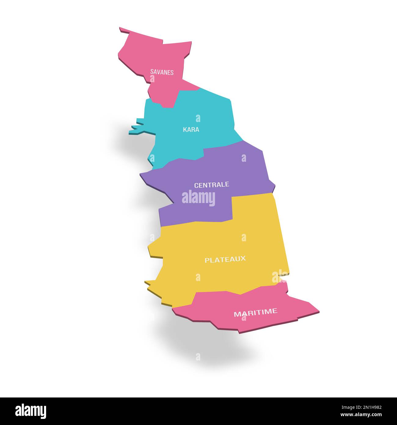 Map Of Togo Showing The Administrative Regions And The Localization Of