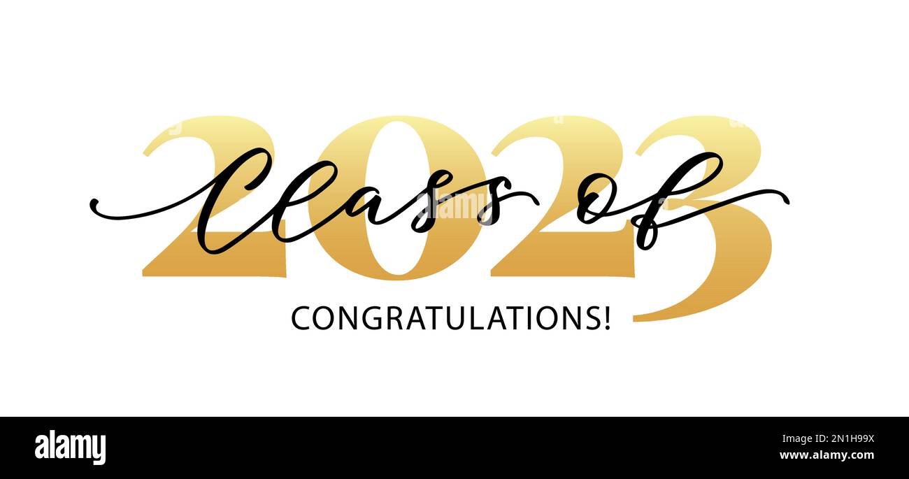 Class Of 2023 Modern Calligraphy Hand Drawn Brush Lettering Logo