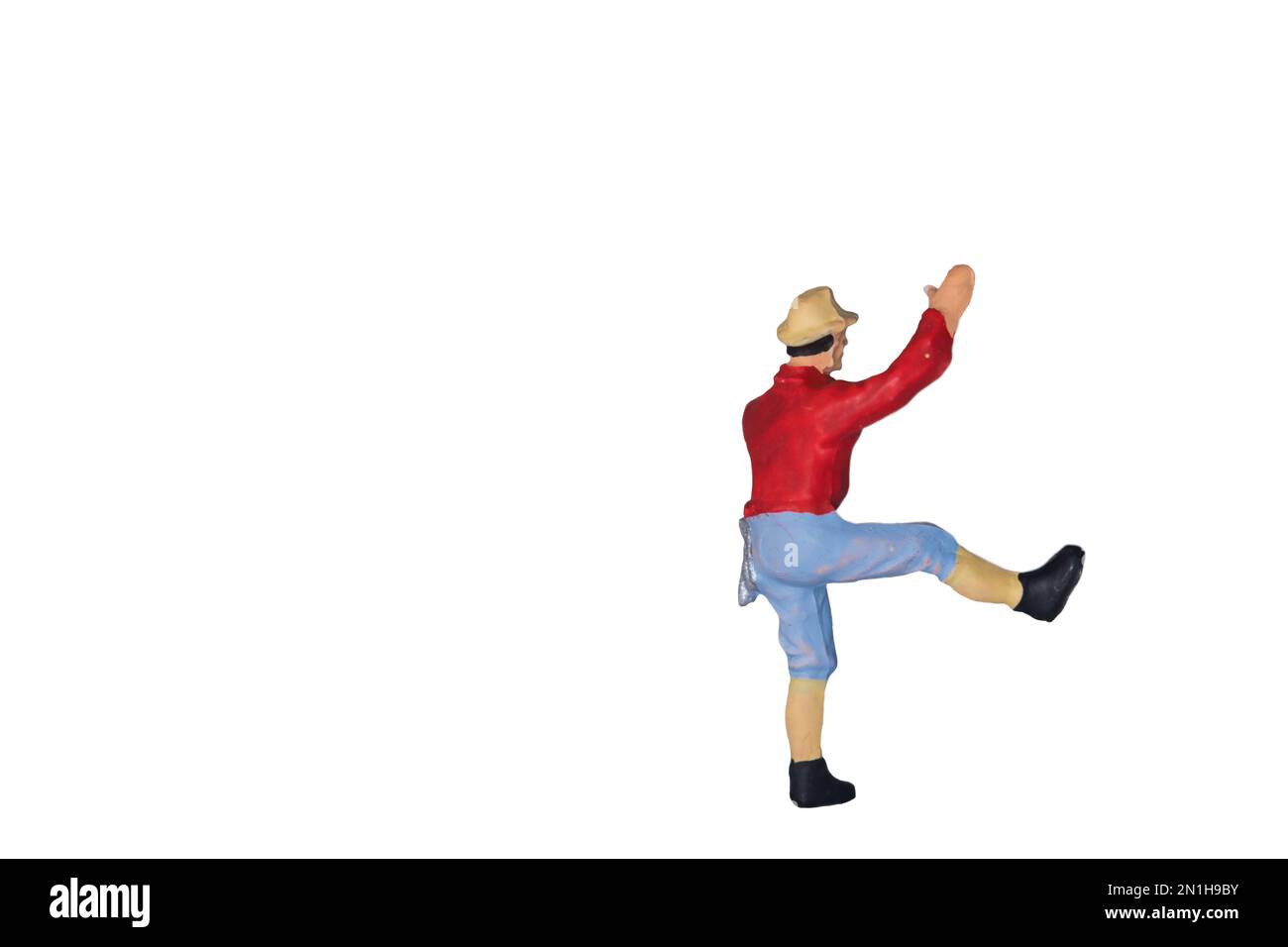 Mountaineer, climber in action position, silhouette of mountaineer ...