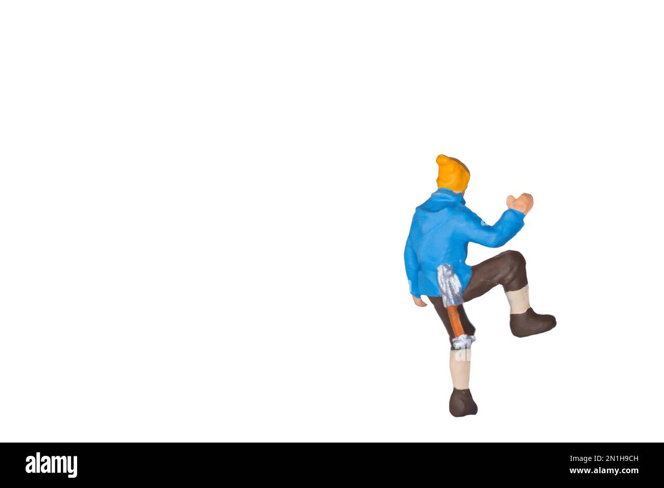 Mountaineer, climber in action position, silhouette of mountaineer ...