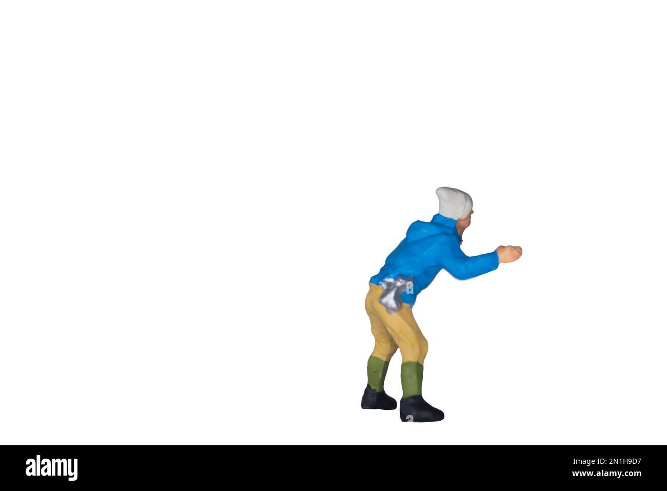 Mountaineer, climber in action position, silhouette of mountaineer ...