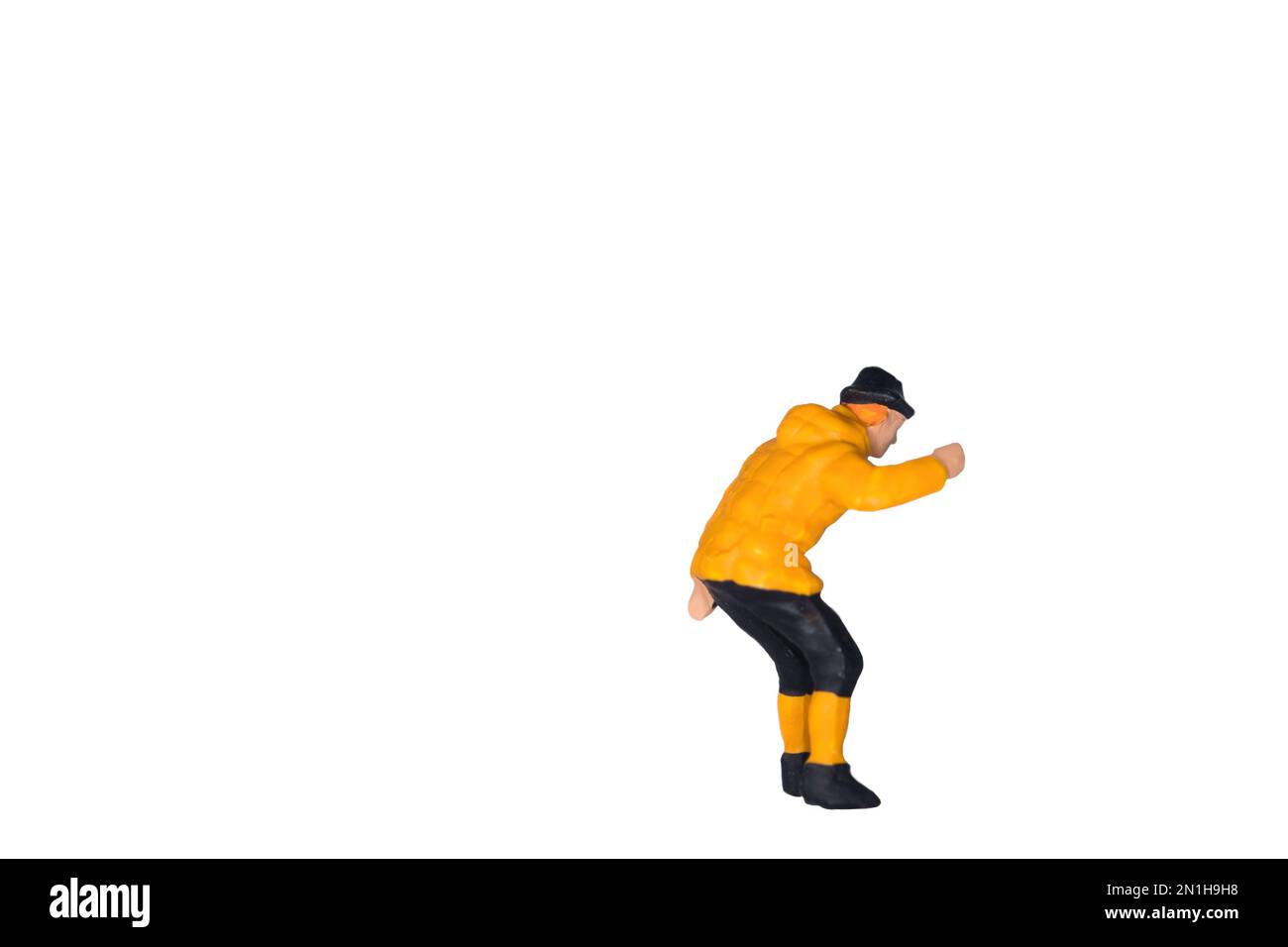 Mountaineer, climber in action position, silhouette of mountaineer ...