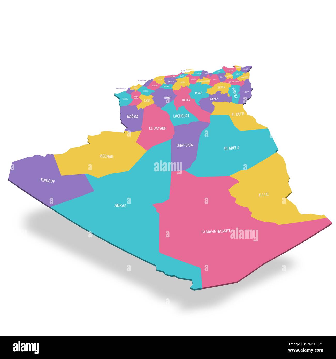 Map of algerian provinces hi-res stock photography and images - Alamy