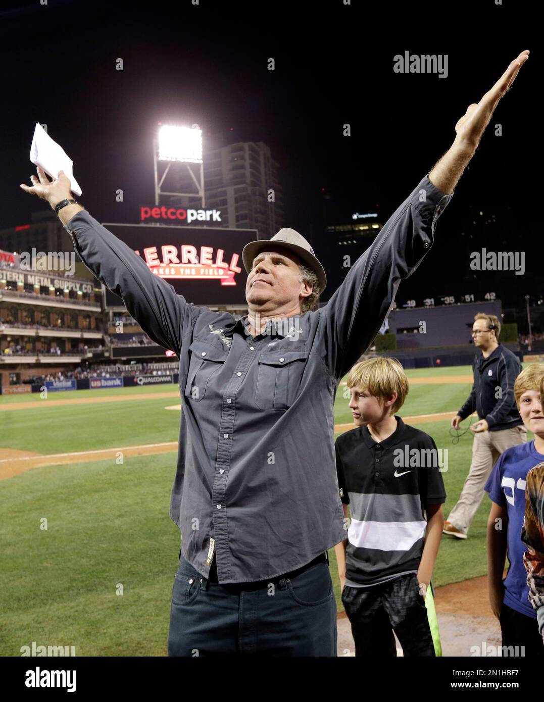 Actor Will Ferrell reacts before a screening of the new comedy special ...