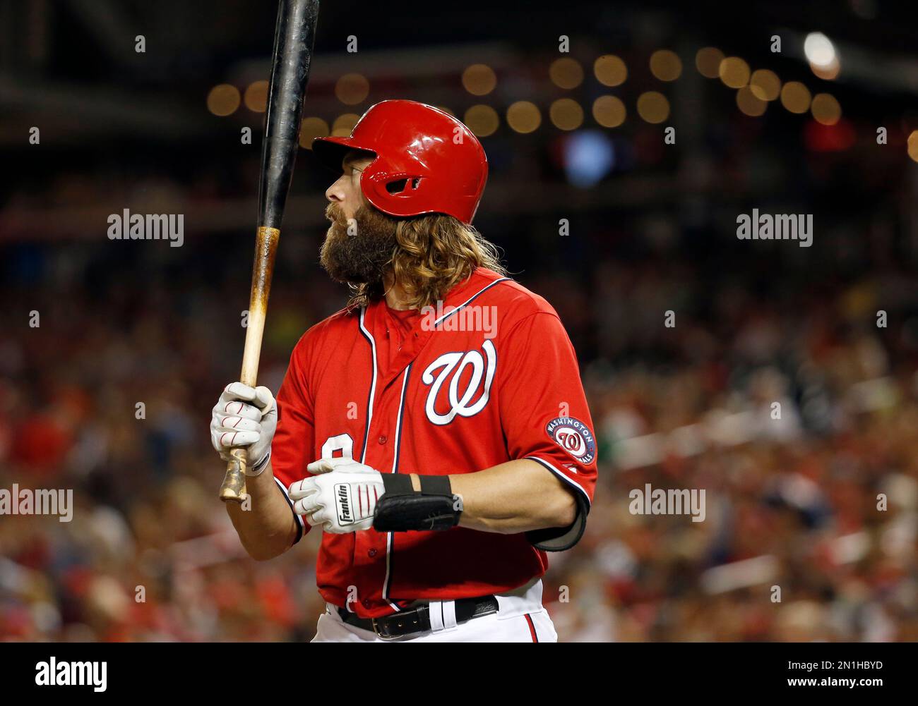 Washington Nationals left fielder Jayson Werth (28) prepares to bat ...