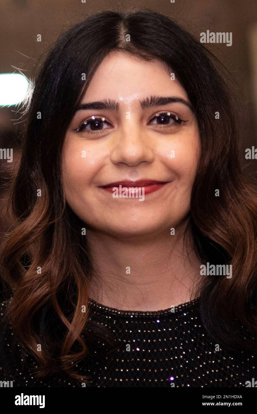 Emily Renee poses for photographers upon arrival at the Critics' Circle ...