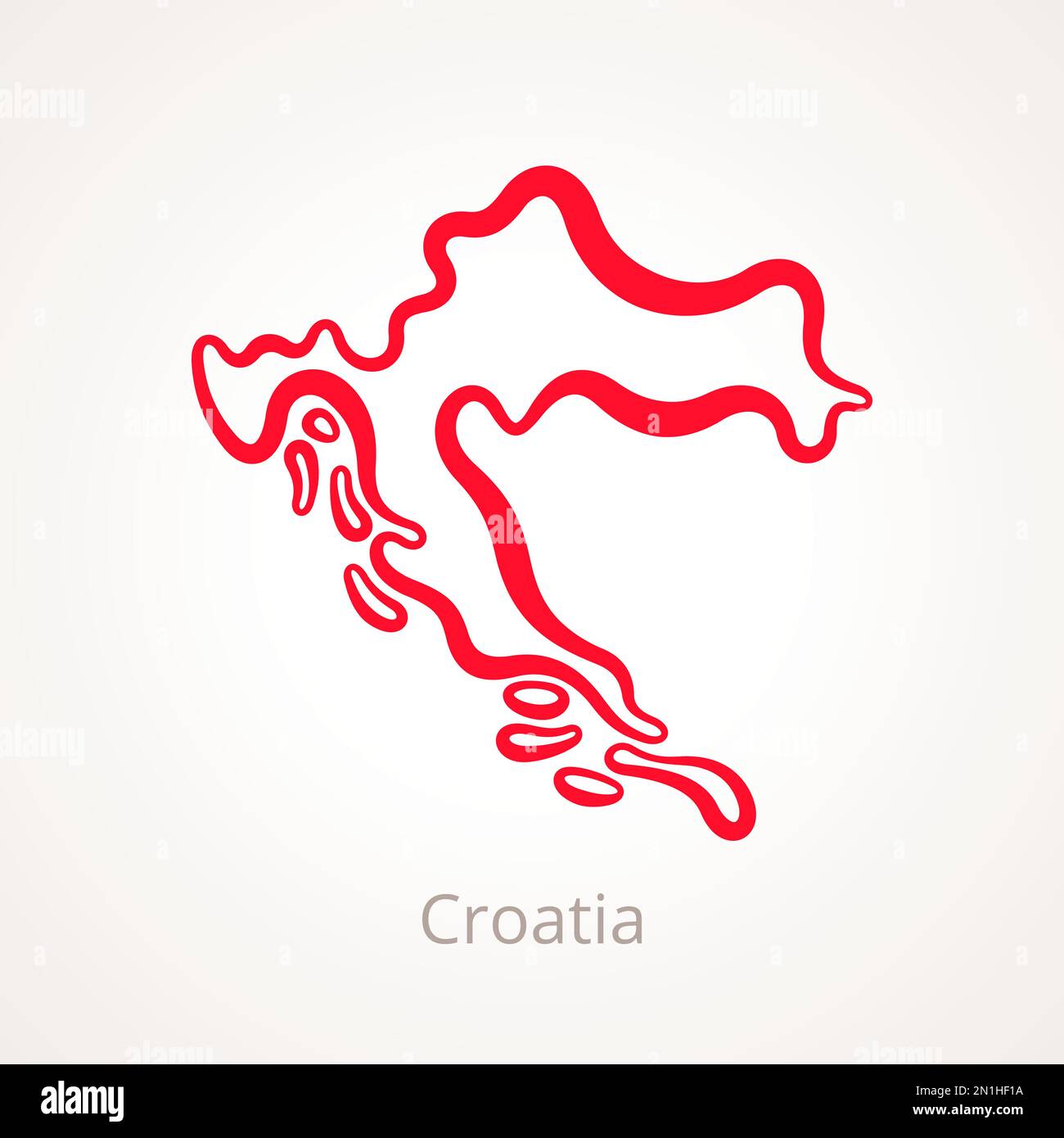 Outline map of Croatia marked with red line Stock Vector Image & Art ...