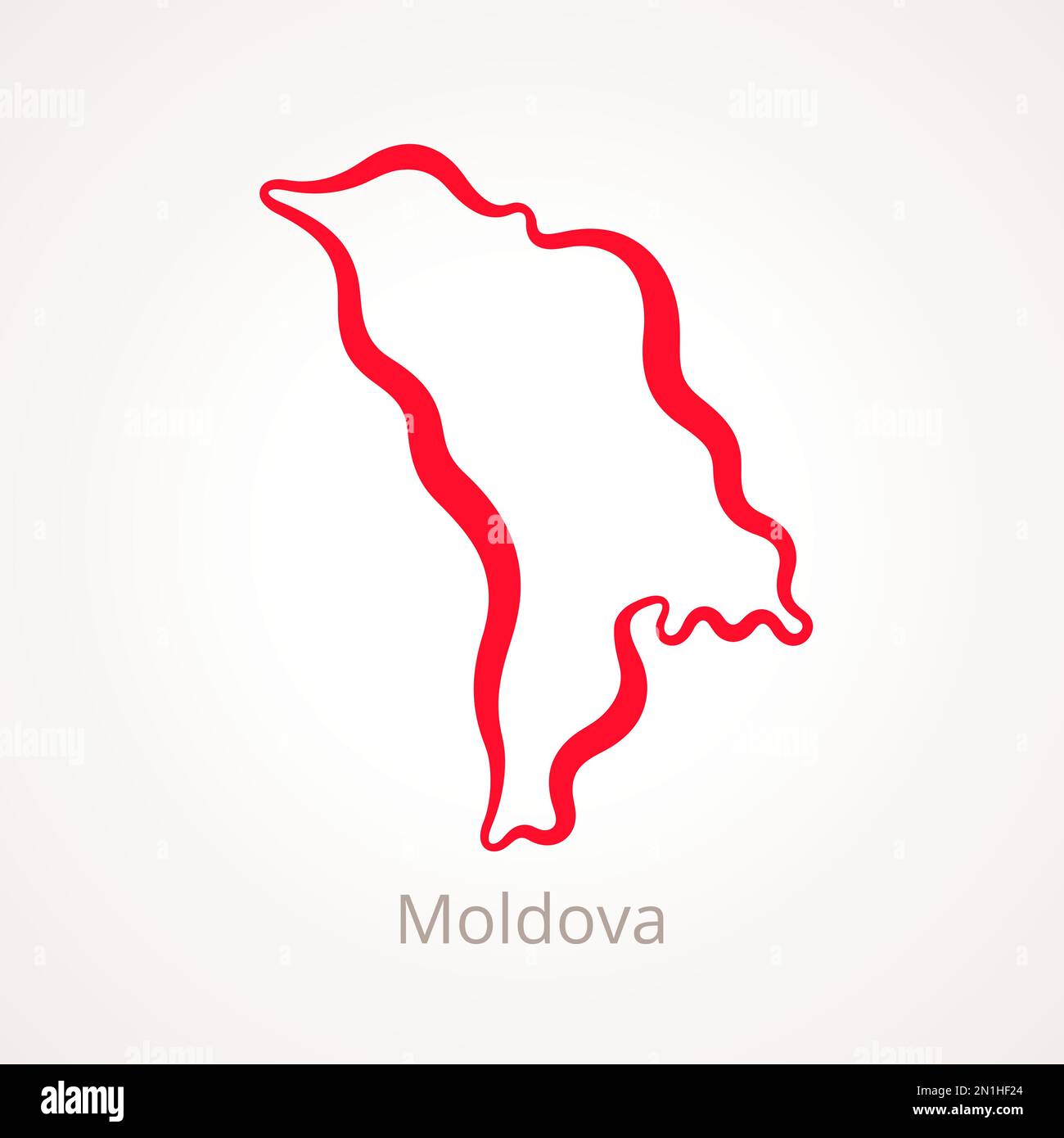 Outline map of Moldova marked with red line Stock Vector Image & Art ...