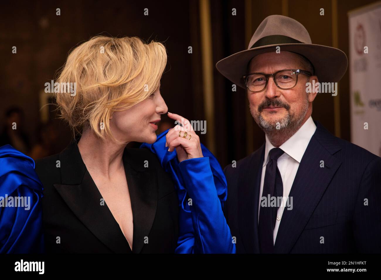 Cate Blanchett and Todd Field pose for photographers upon arrival at the Critics' Circle Film ...