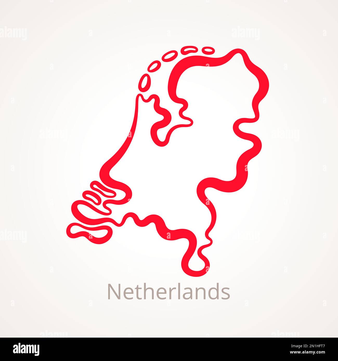 Netherlands map outline hi-res stock photography and images - Alamy
