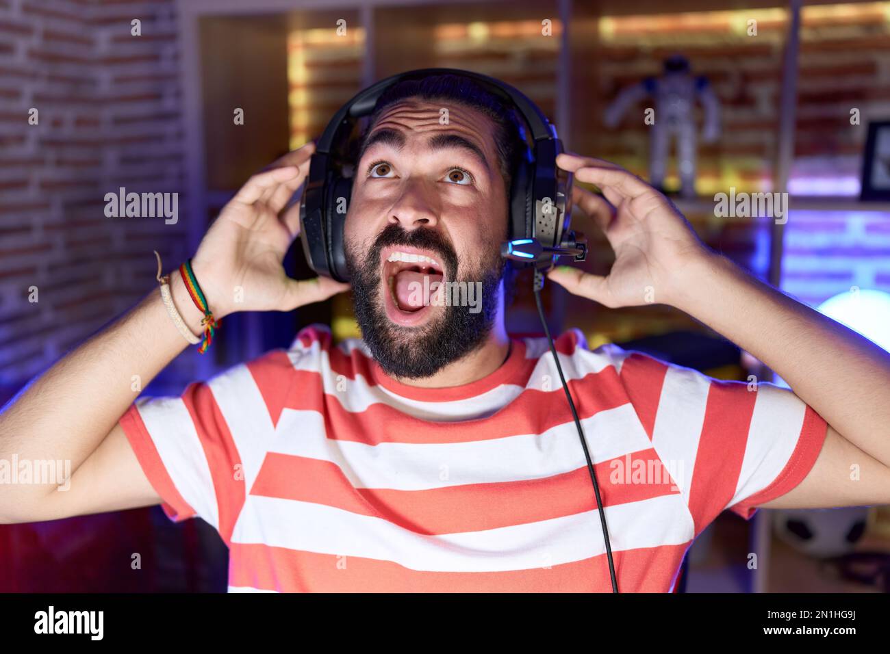Man and computer games and angry hi-res stock photography and images ...