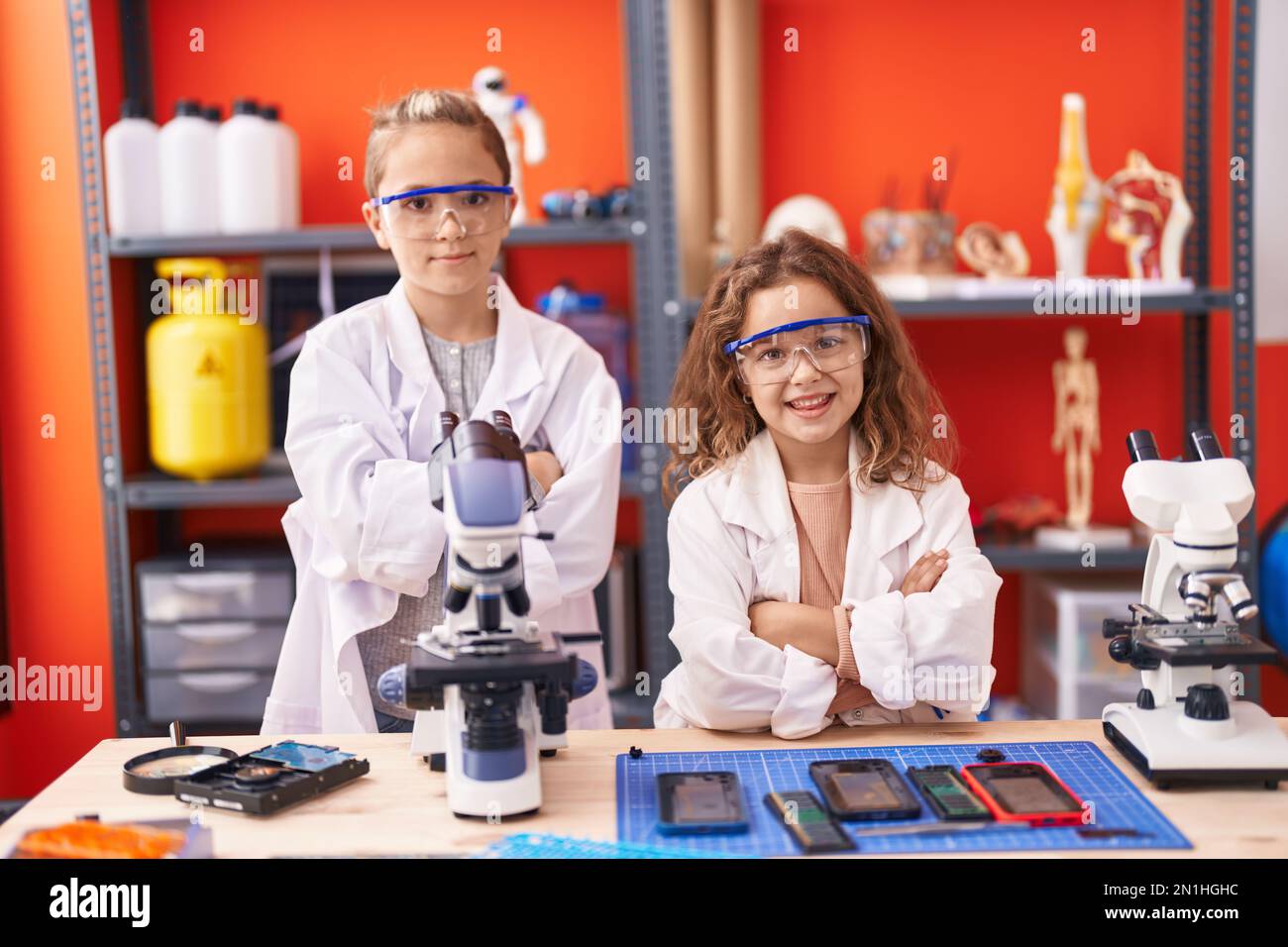 Two students standing laboratory hi-res stock photography and images ...