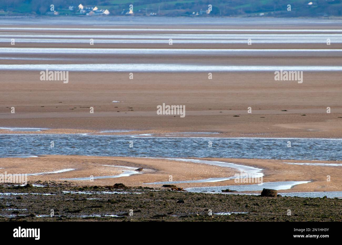 Around the UK - Abstract view of Red Wharf Bay (Traeth Coch), Anglesey ...