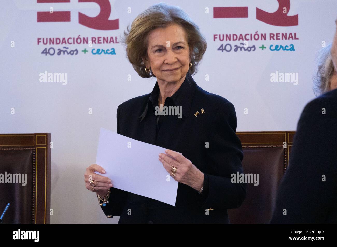 Queen Sofia of Spain during the presentation of the research awards of ...