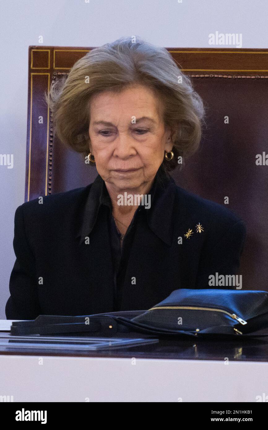 Queen Sofia of Spain during the presentation of the research awards of ...