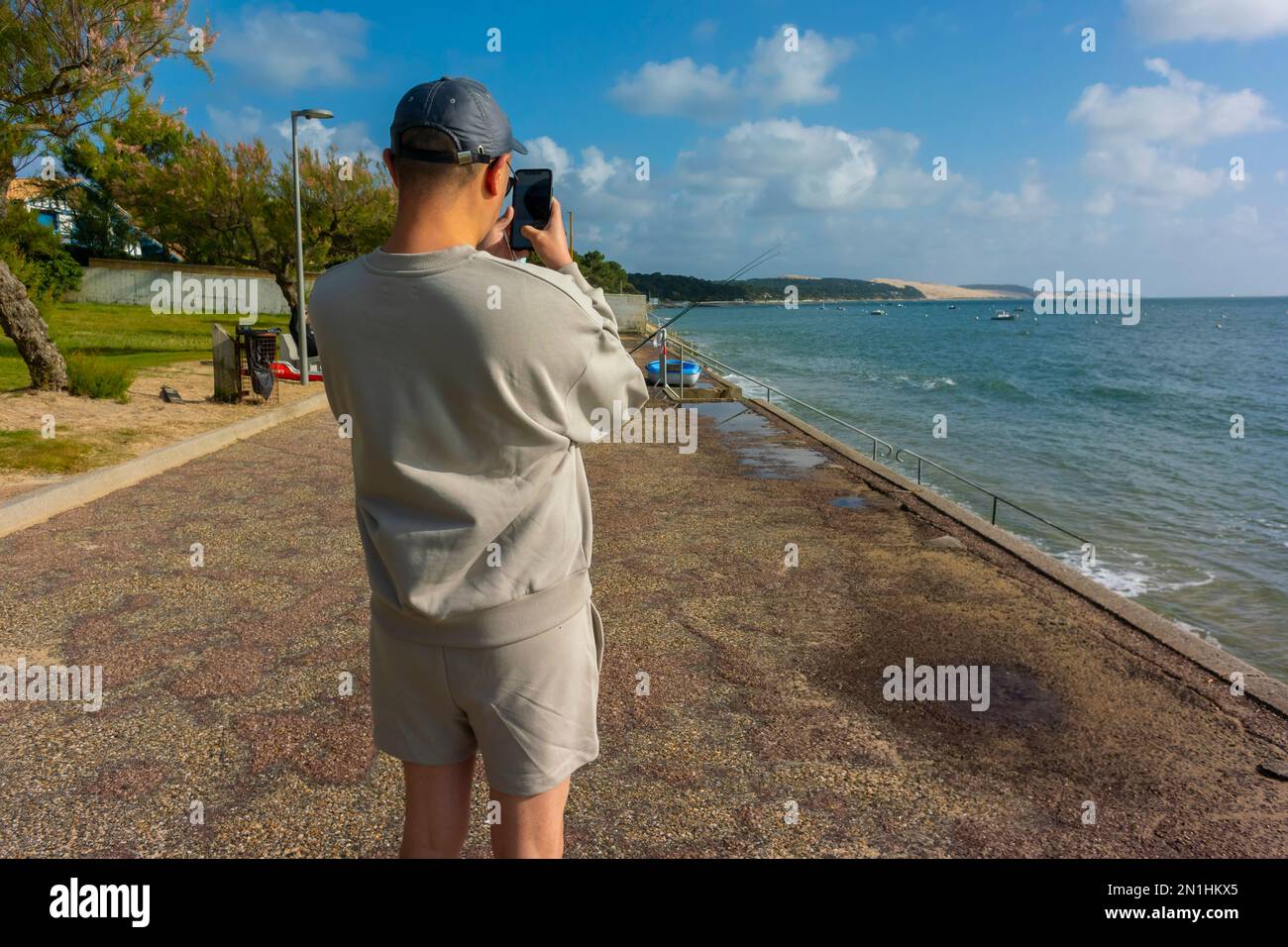 Arcachon, France, Chinese Tourist, Man, Standing From Behind, Taking ...