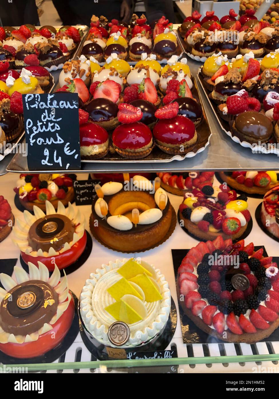Paris, France, Detail Cakes, Desserts, on display inside French ...