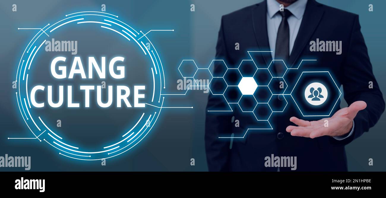 Conceptual display Gang Culture, Business approach particular ...