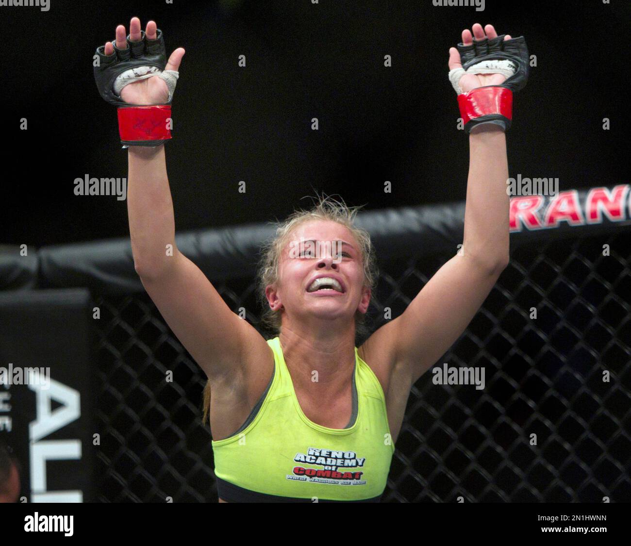 FILE - In this Nov. 22, 2014, file photo, Paige Vanzant celebrates her ...