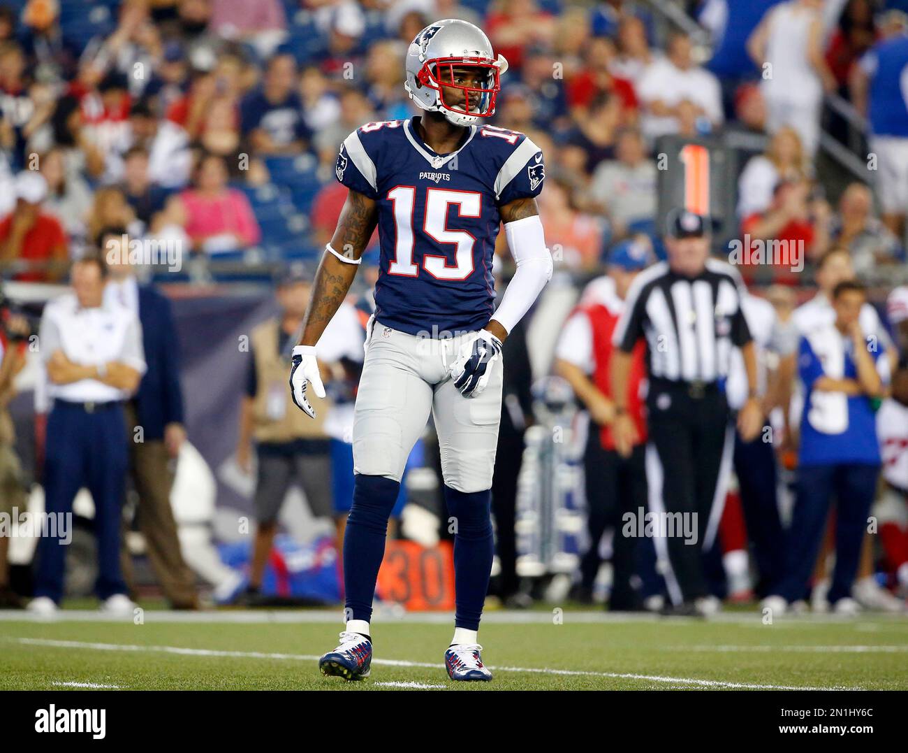 New England Patriots Reggie Wayne in the first half of an NFL football ...