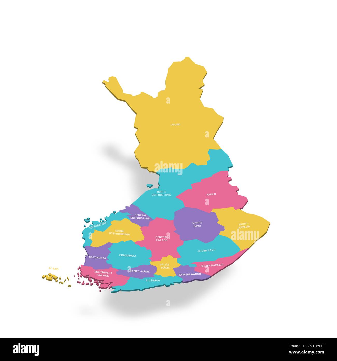 Finland political map of administrative divisions - regions and one ...