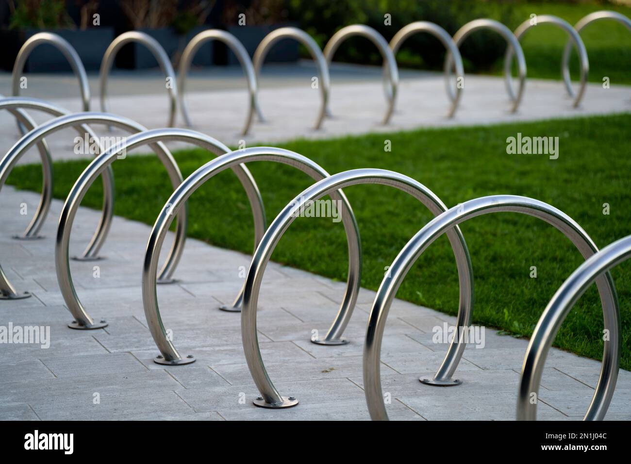 Citylife, modern park in Milan, Lombardy, Italy, with the Three Towers ...