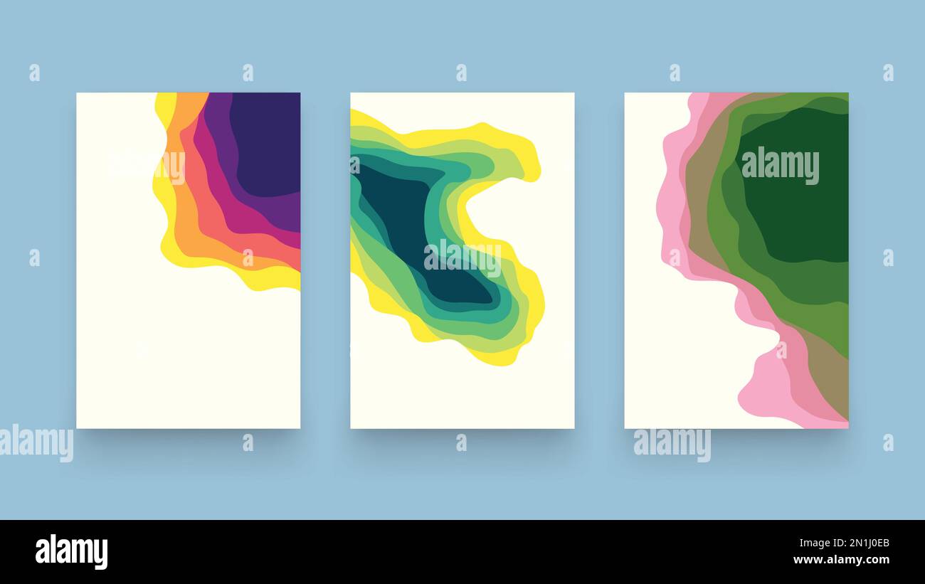 set liquid color blend layer design banners Stock Vector Image & Art ...