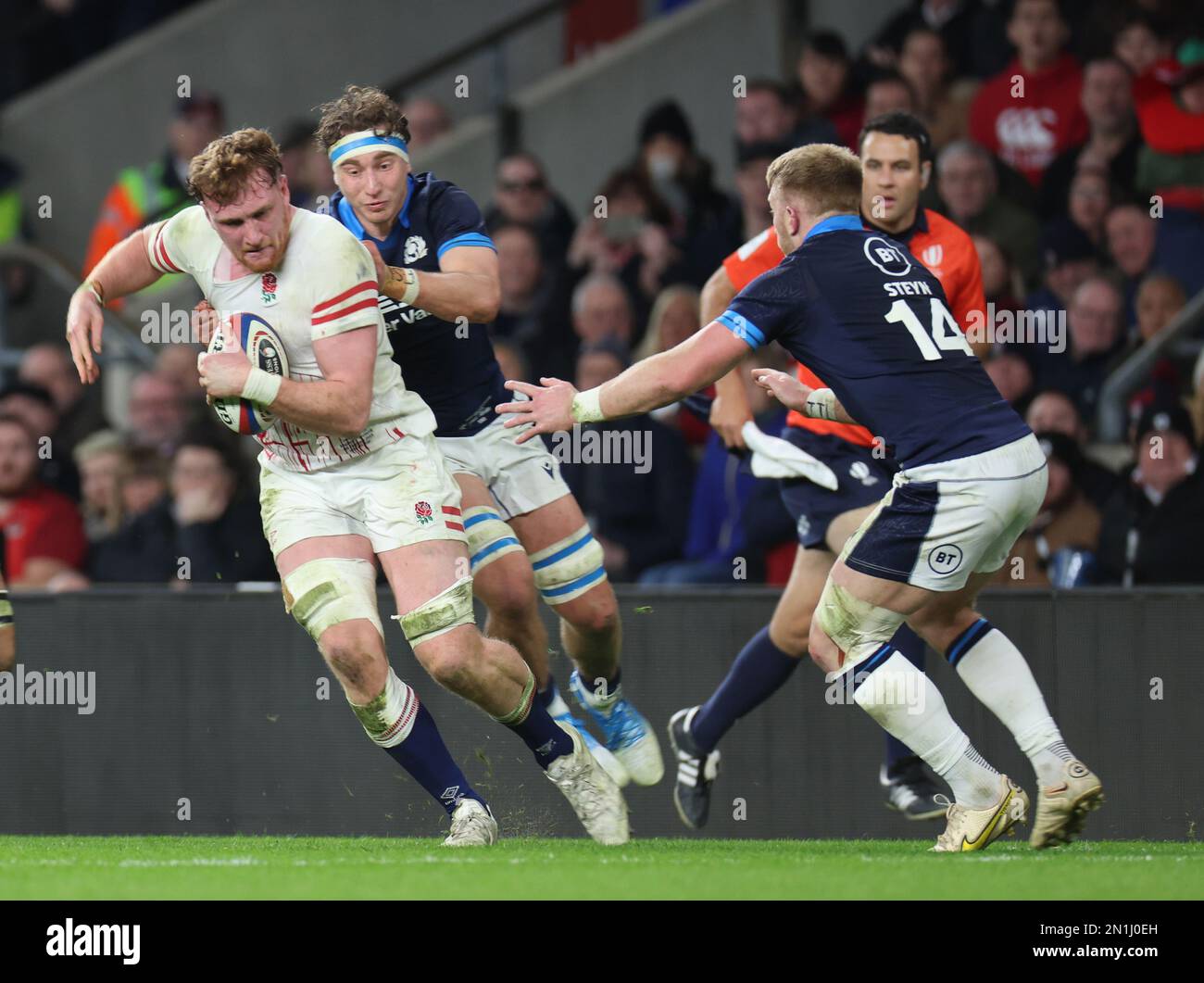 England's Ollie Chessum during the Guinness Six Nations Calcutta Cup ...