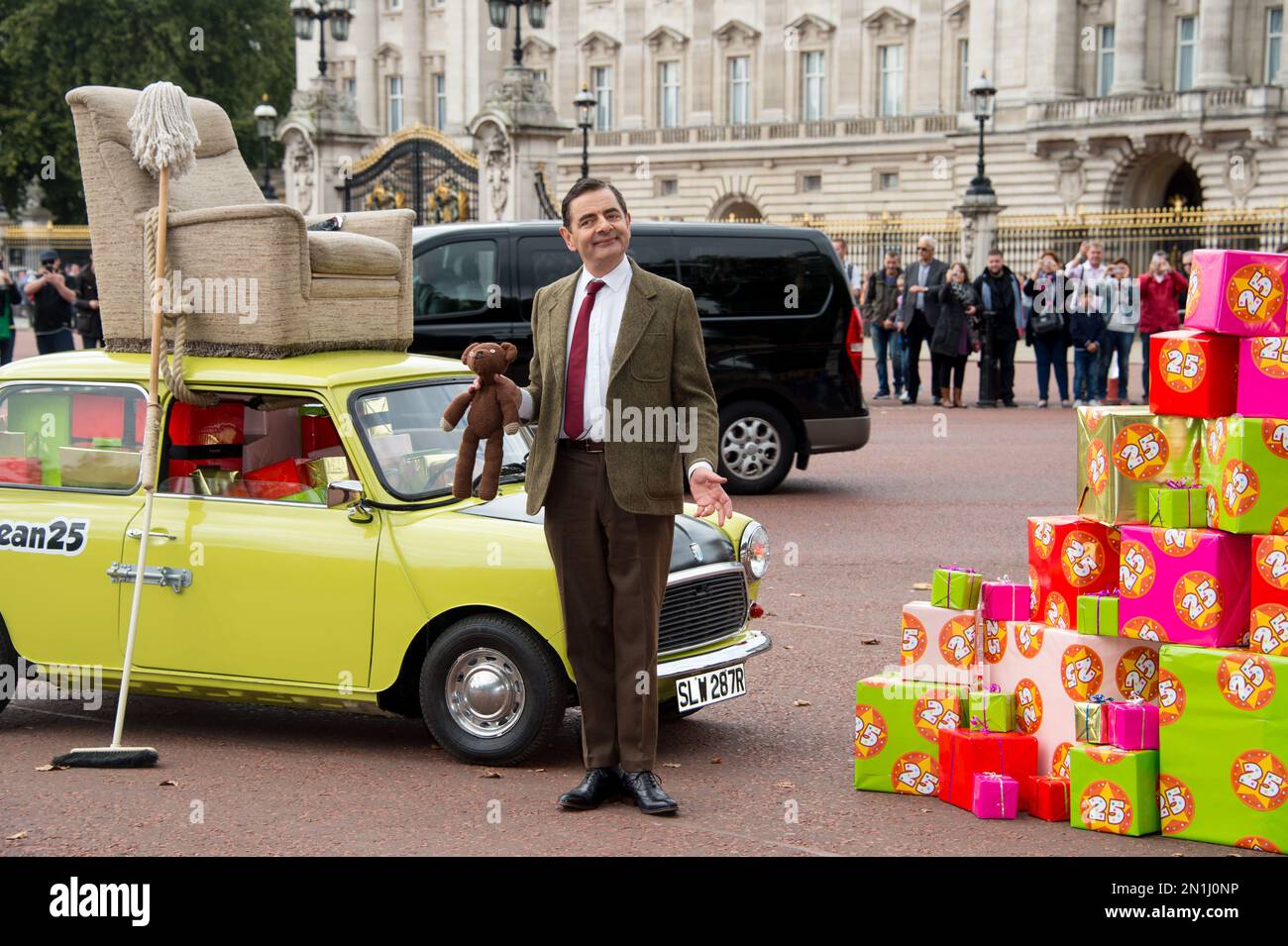 British actor Rowan Atkinson, dressed as Mr Bean poses for ...