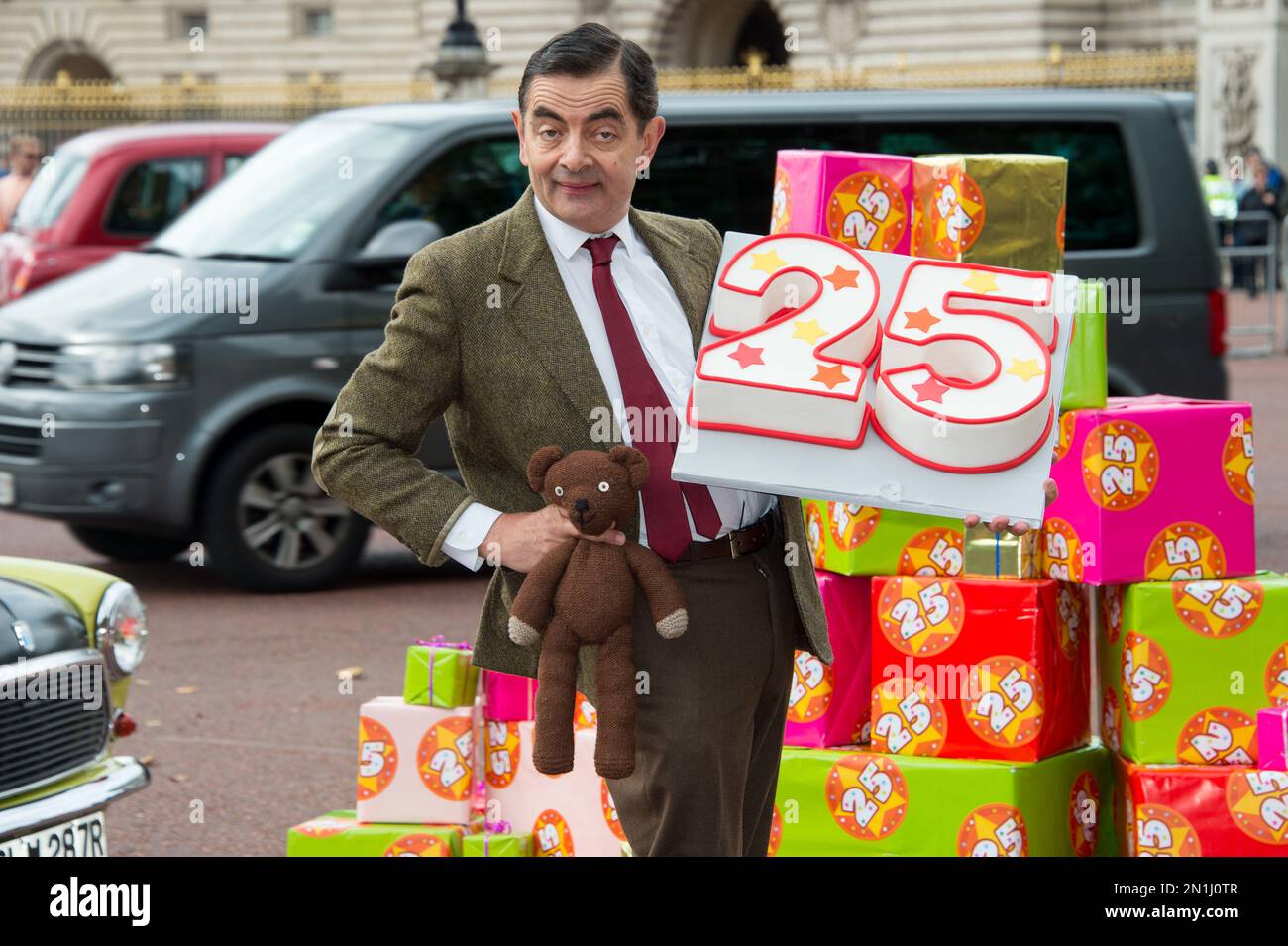 British actor Rowan Atkinson, dressed as Mr Bean poses for ...