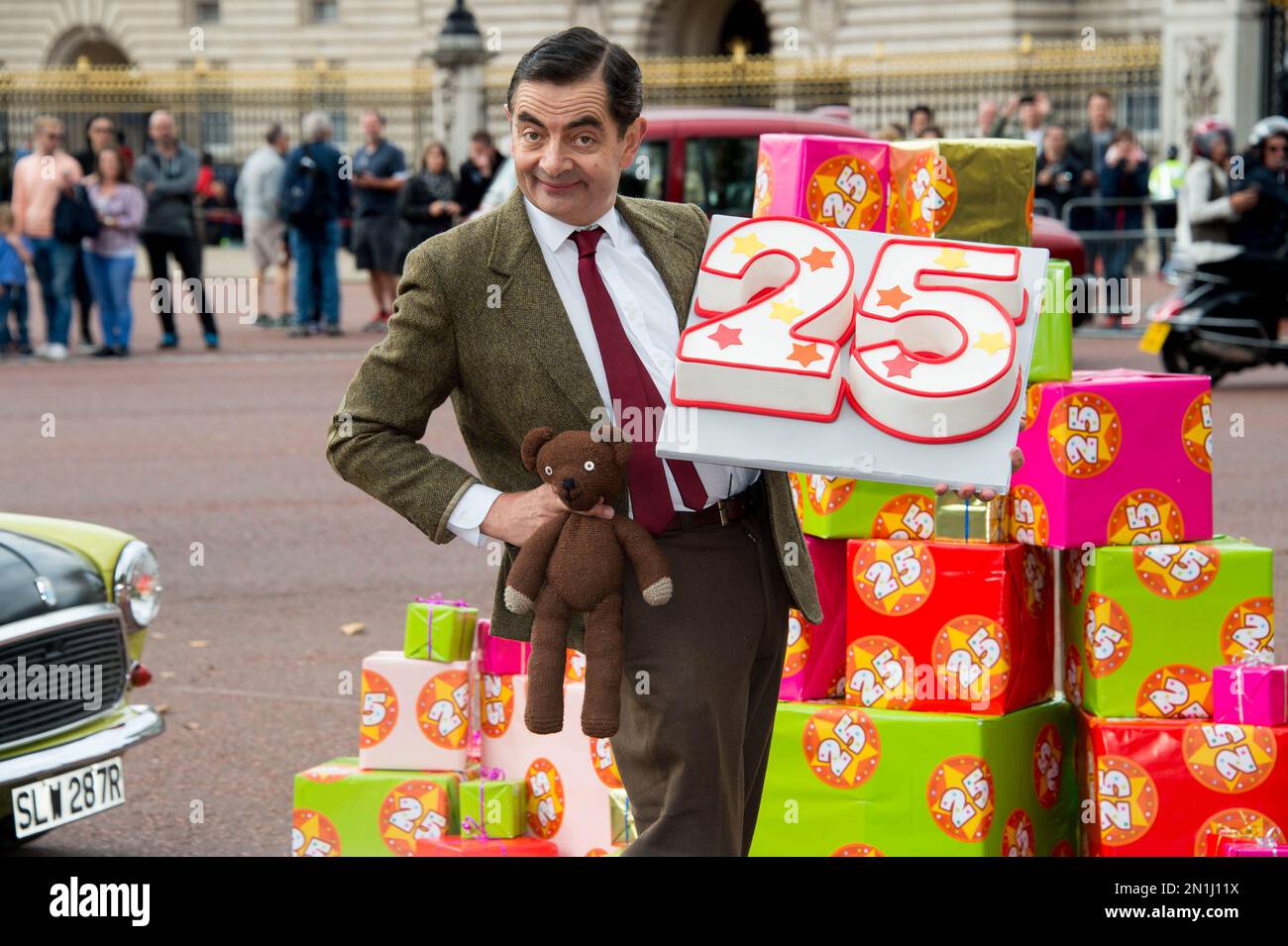 British actor Rowan Atkinson, dressed as Mr Bean poses for ...