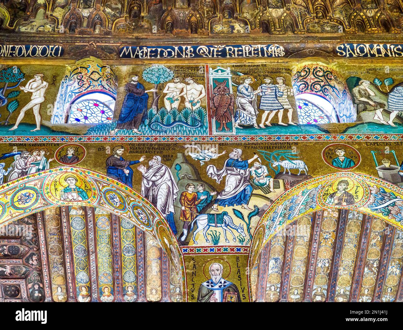 Byzantine mosaics in the Palatine Chapel of the Norman Palace in ...