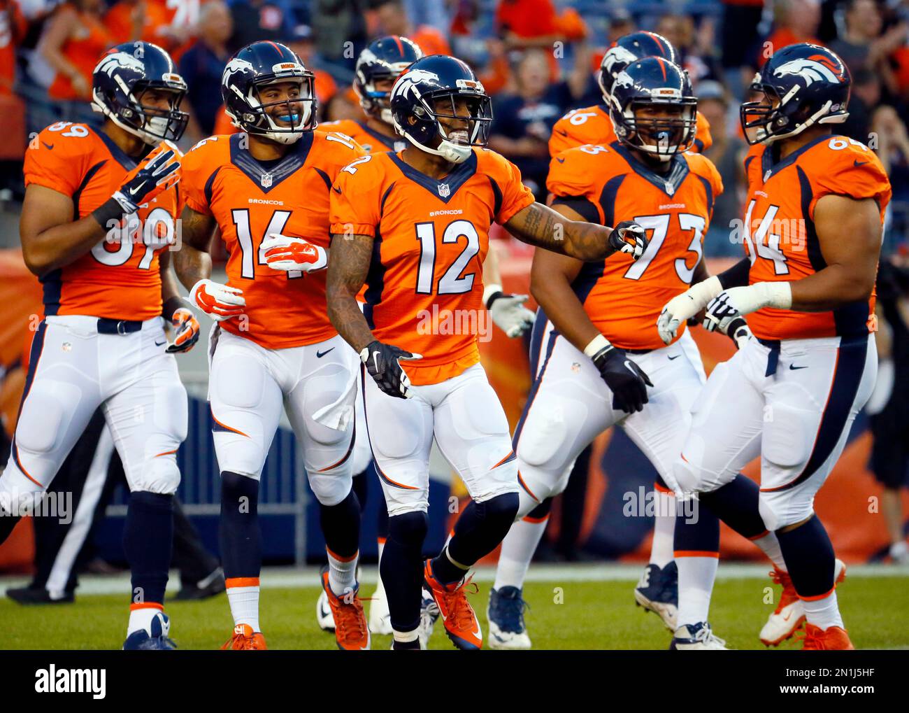 Denver Broncos wide receiver Andre Caldwell (12) celebrates after ...