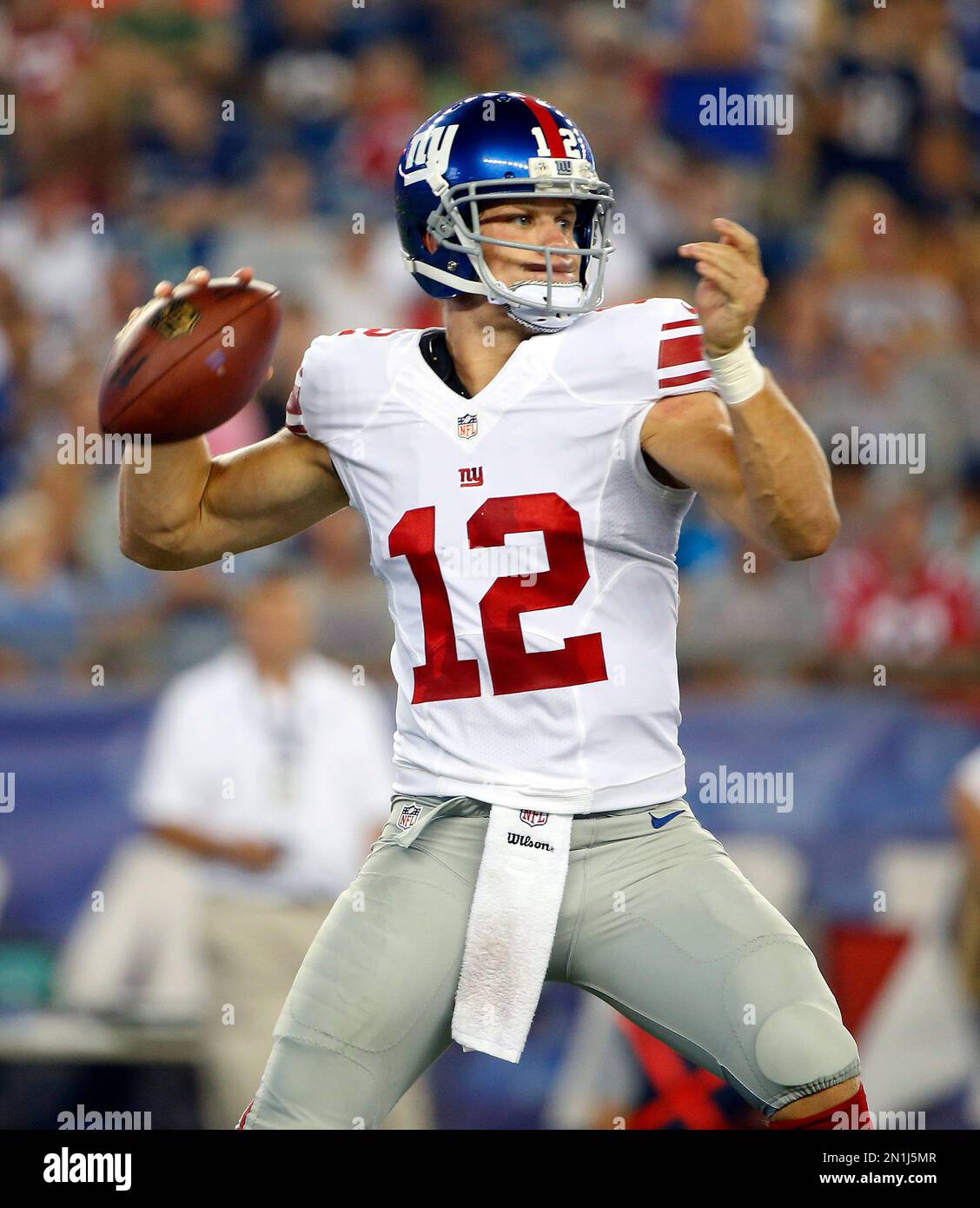 New York Giants quarterback Ryan Nassib passes against the New England ...