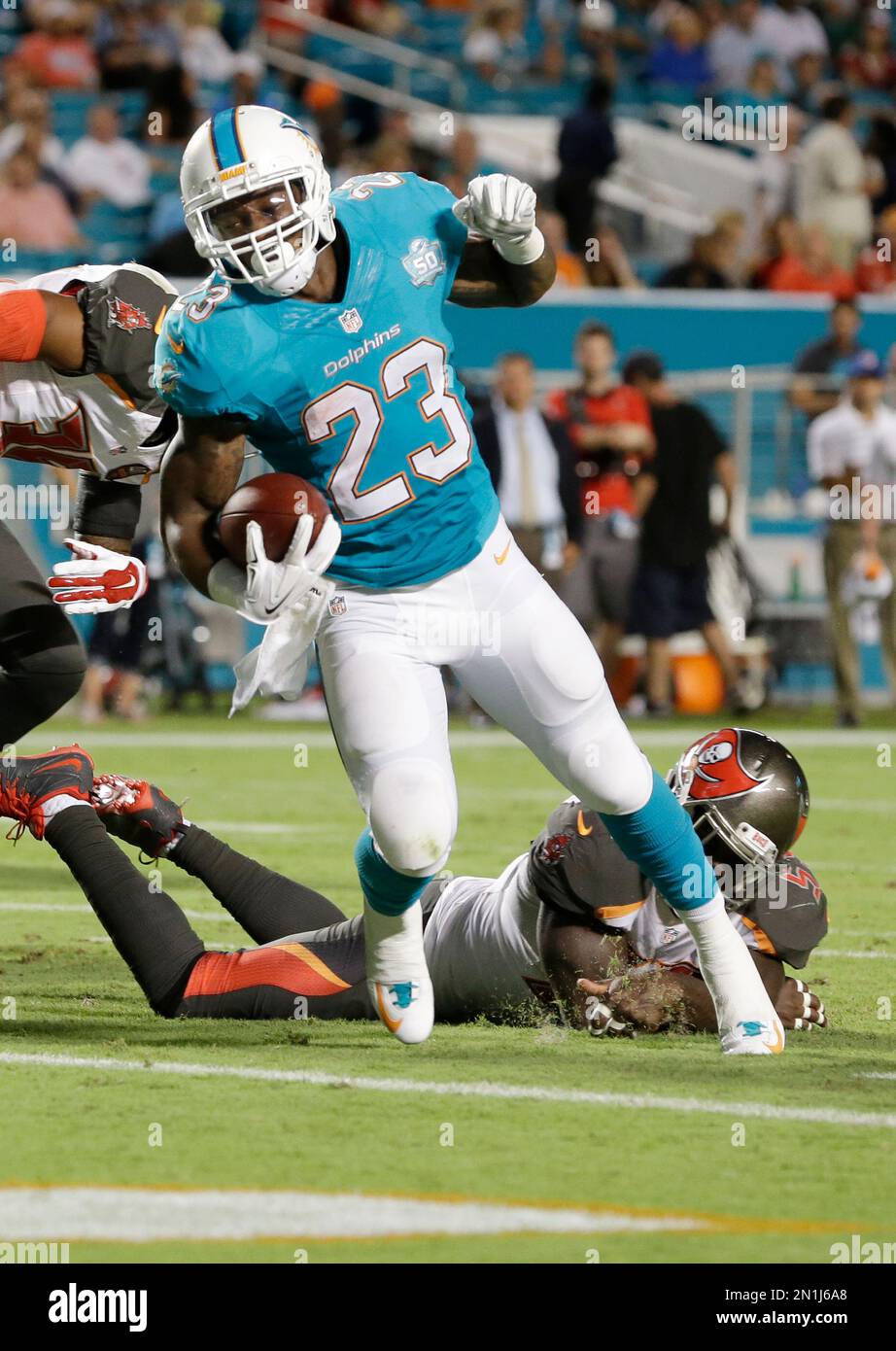 Miami Dolphins running back Mike Gillislee (23) scores a touchdown ...