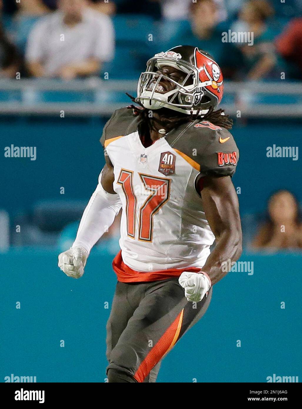 Tampa Bay Buccaneers wide receiver Donteea Dye celebrates after running ...