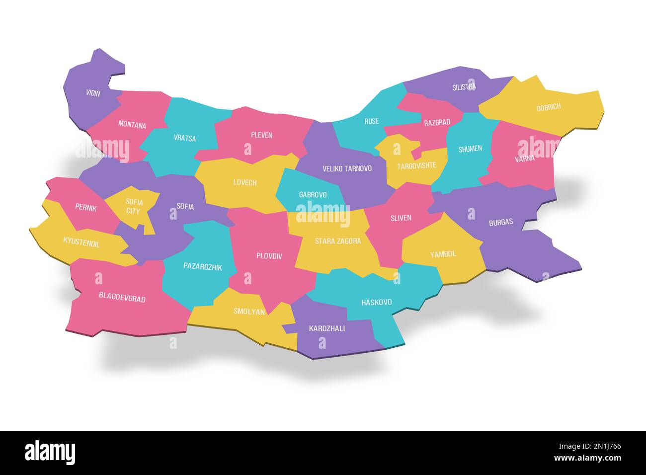 Bulgaria political map of administrative divisions - provinces and ...